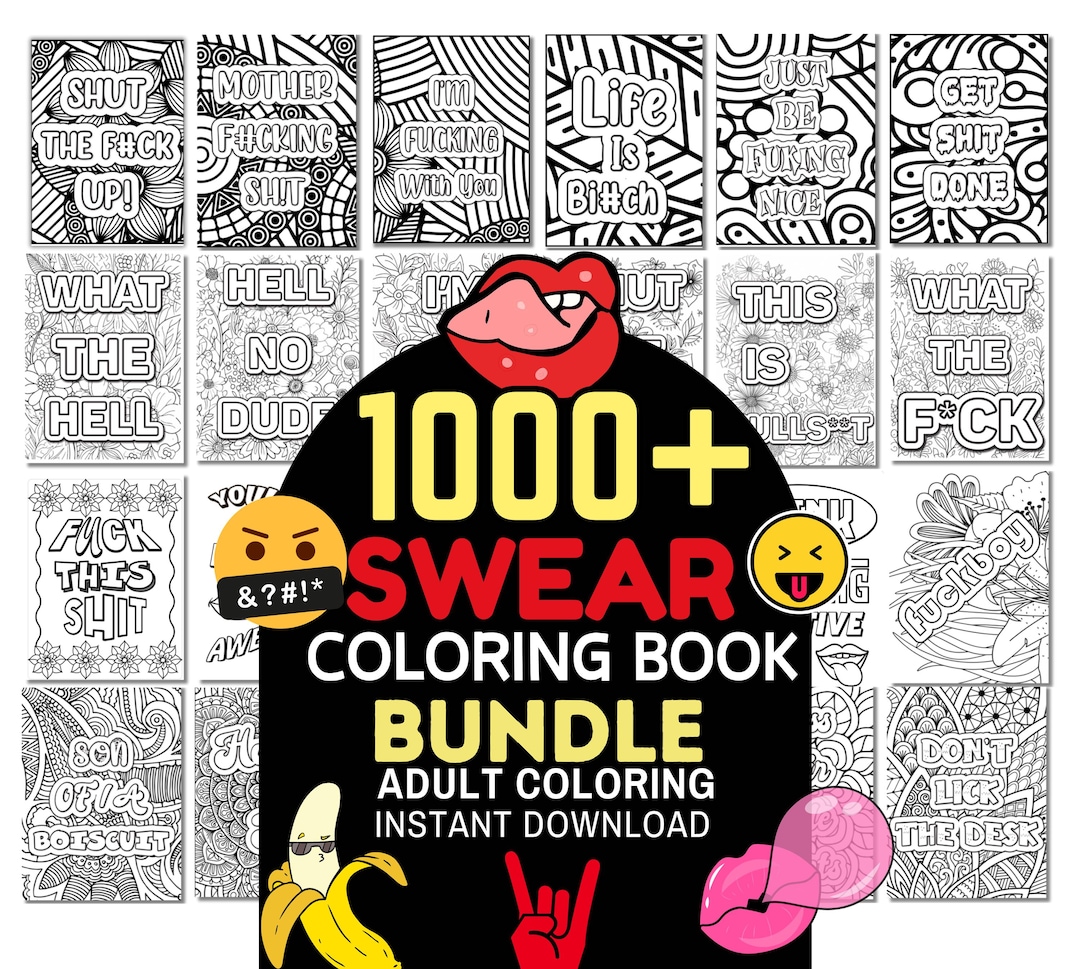 1000 Swear Words Coloring Pages for Adults Printable Coloring Pages ...