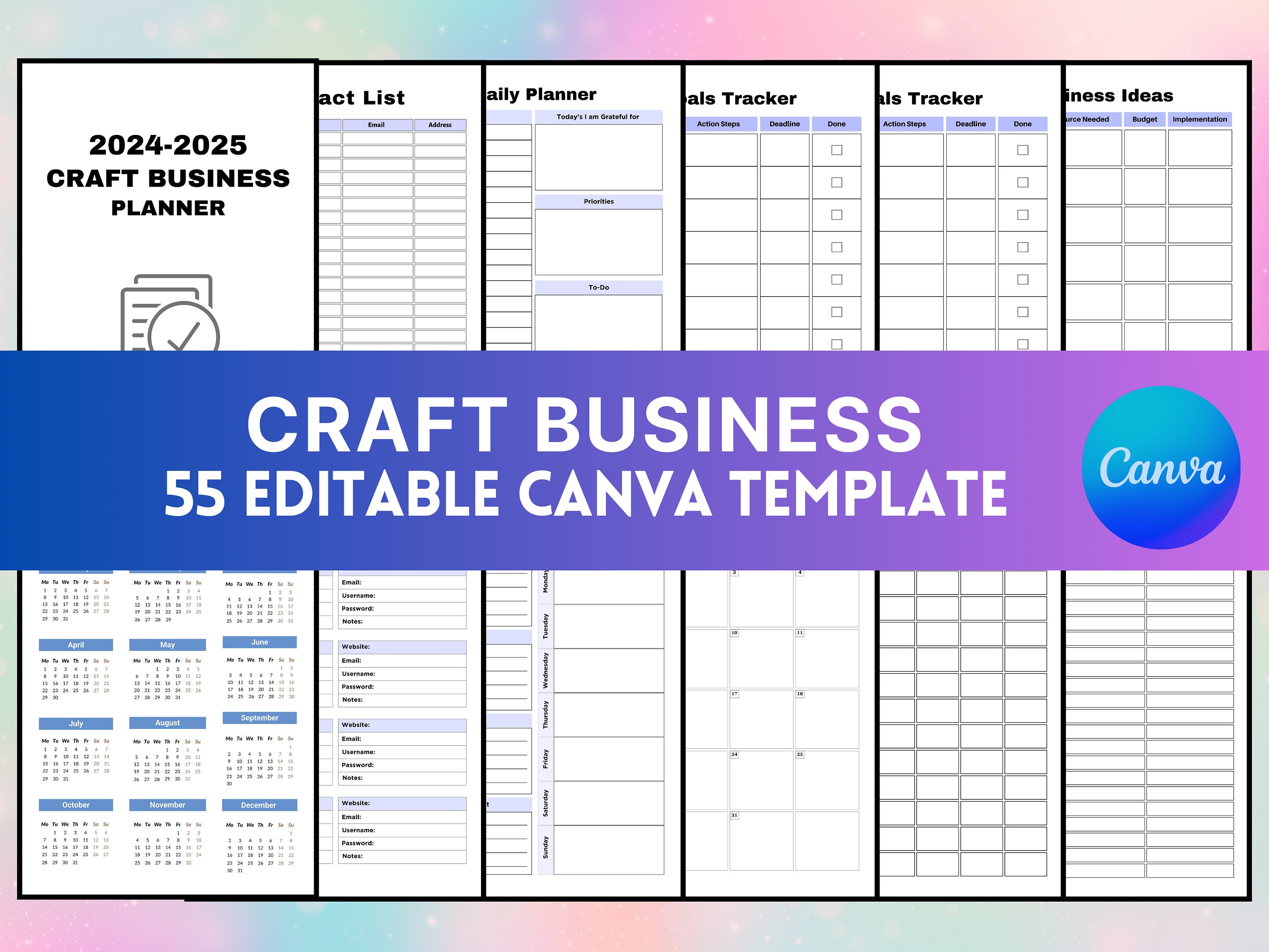 100 Editable Canva Planners Template, Canva KDP Amazon INTERIOR DIGITAL Planner Template ...
