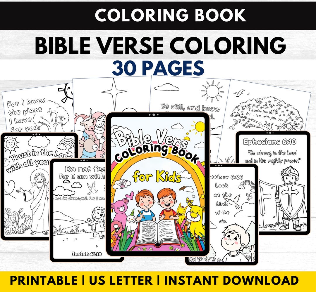 30 Bible Verse Colouring Pages for Kids Printable Scripture Christian ...