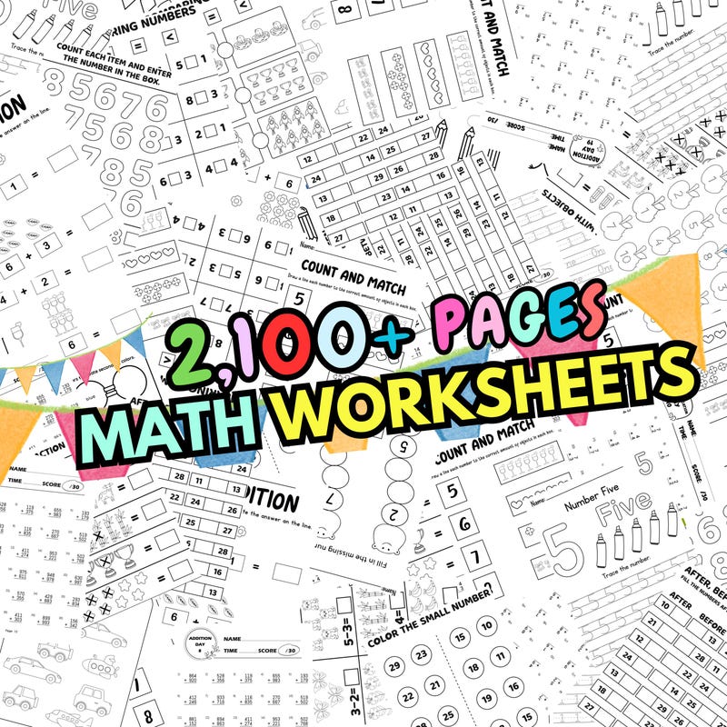 Math Worksheets - Etsy