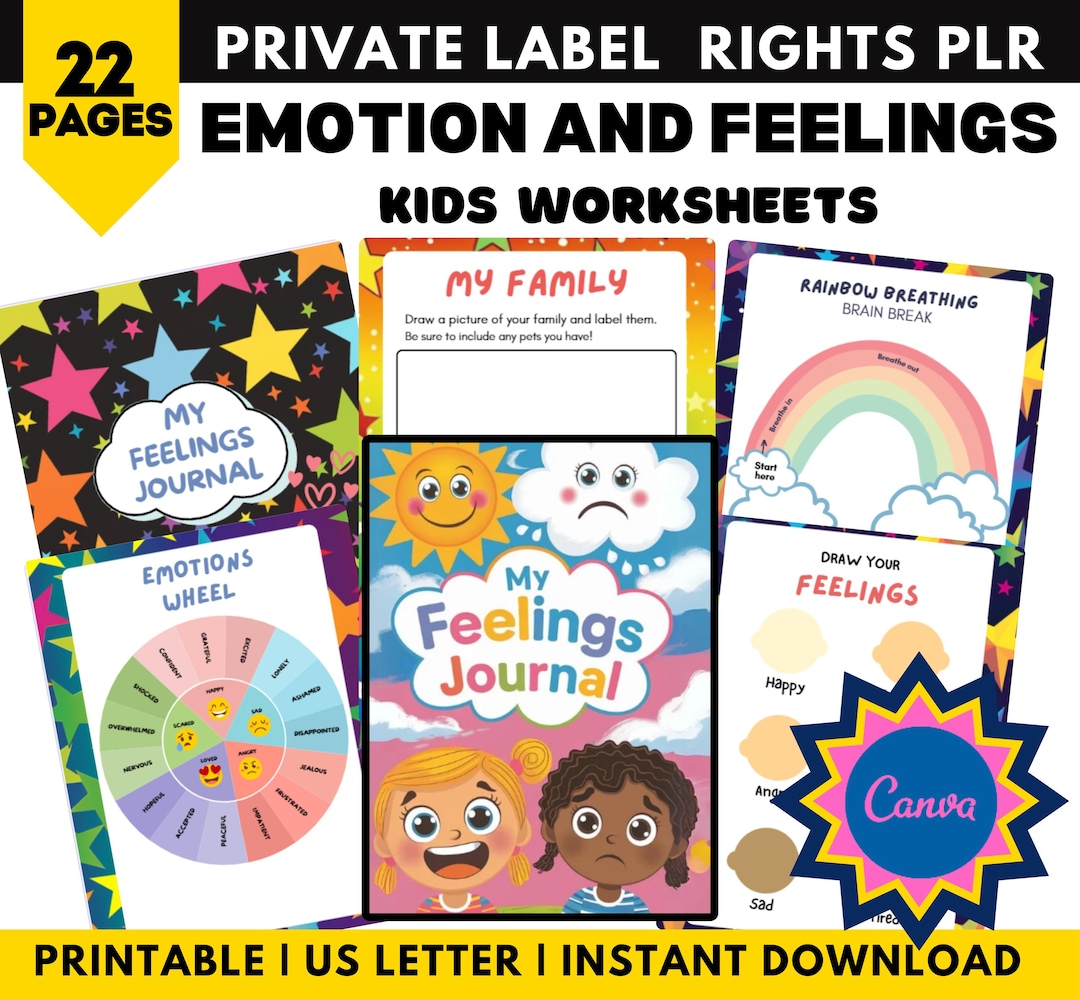 Emotions Activity for Kids Canva Editable Toddler Emotions Homeschool ...