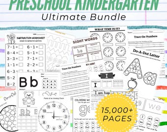 Preschool Pre-k + Kindergarten Learning Bundle Princess Theme | 35 ...