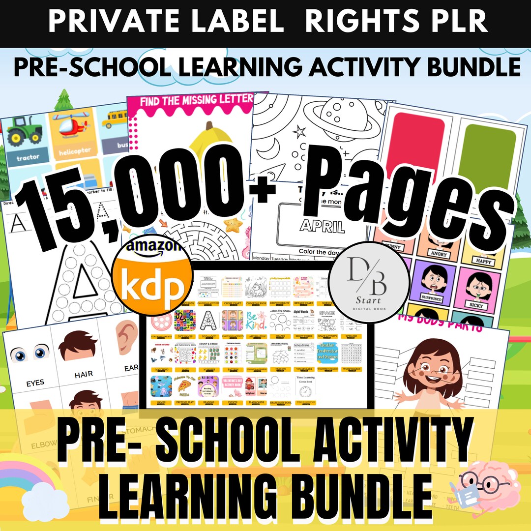 PLR Preschool Kindergarten Educational Resources Printable Learning ...