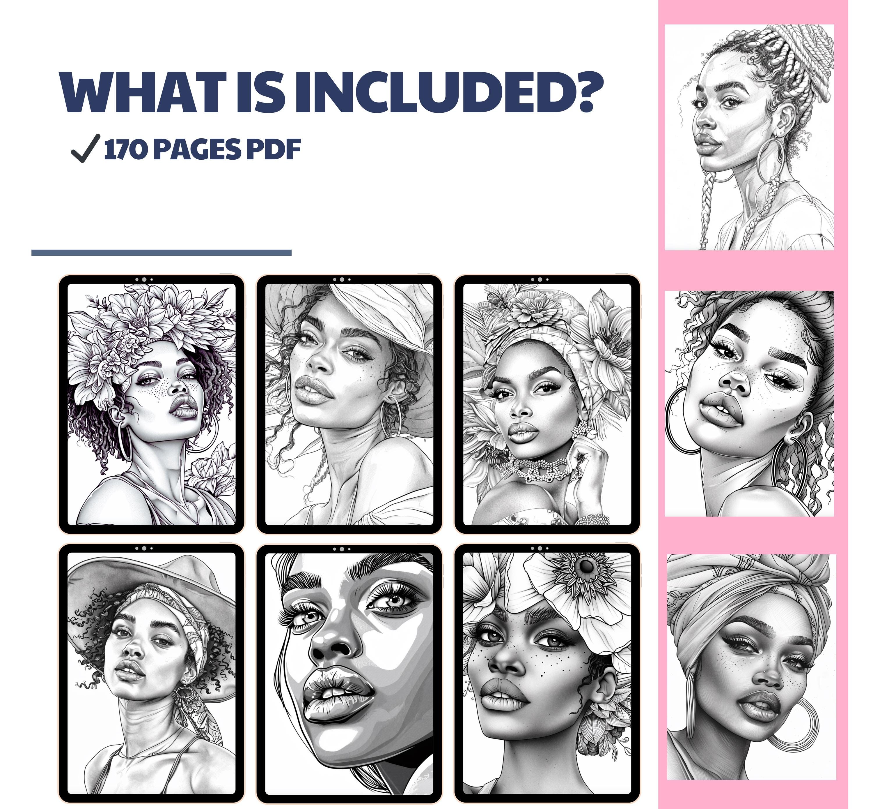 170 Beautiful Black Girl Coloring Pages Black Women Coloring Book 170 ...