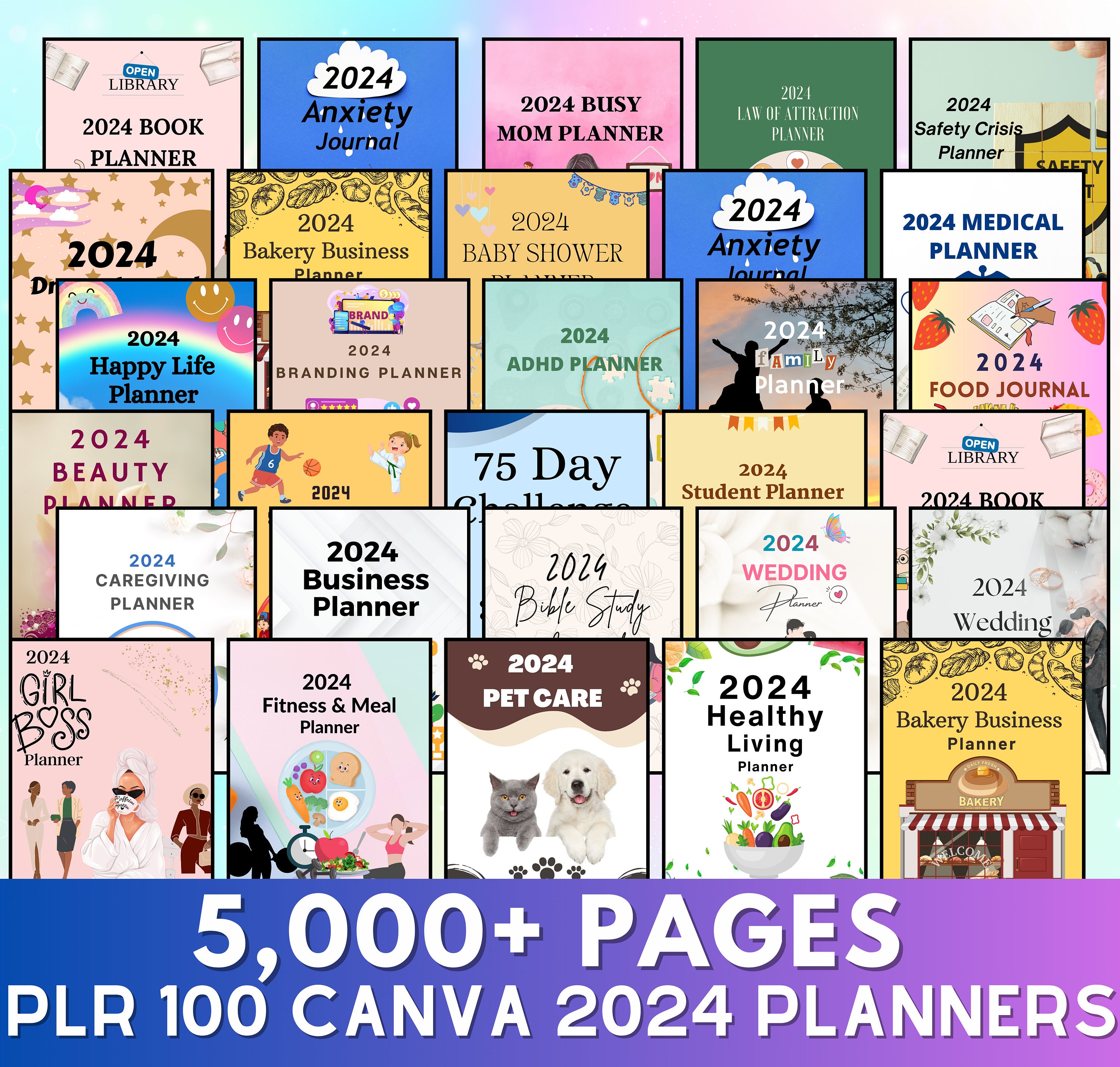 2024 CANVA PLR 100 Editable Templates for KDP Interior Graphic ...