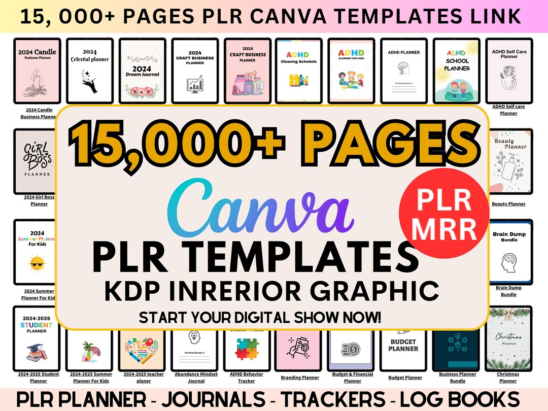 Canva Template Bundle 15000+ Pages, 400 Canva PLR Templates, Planners ...