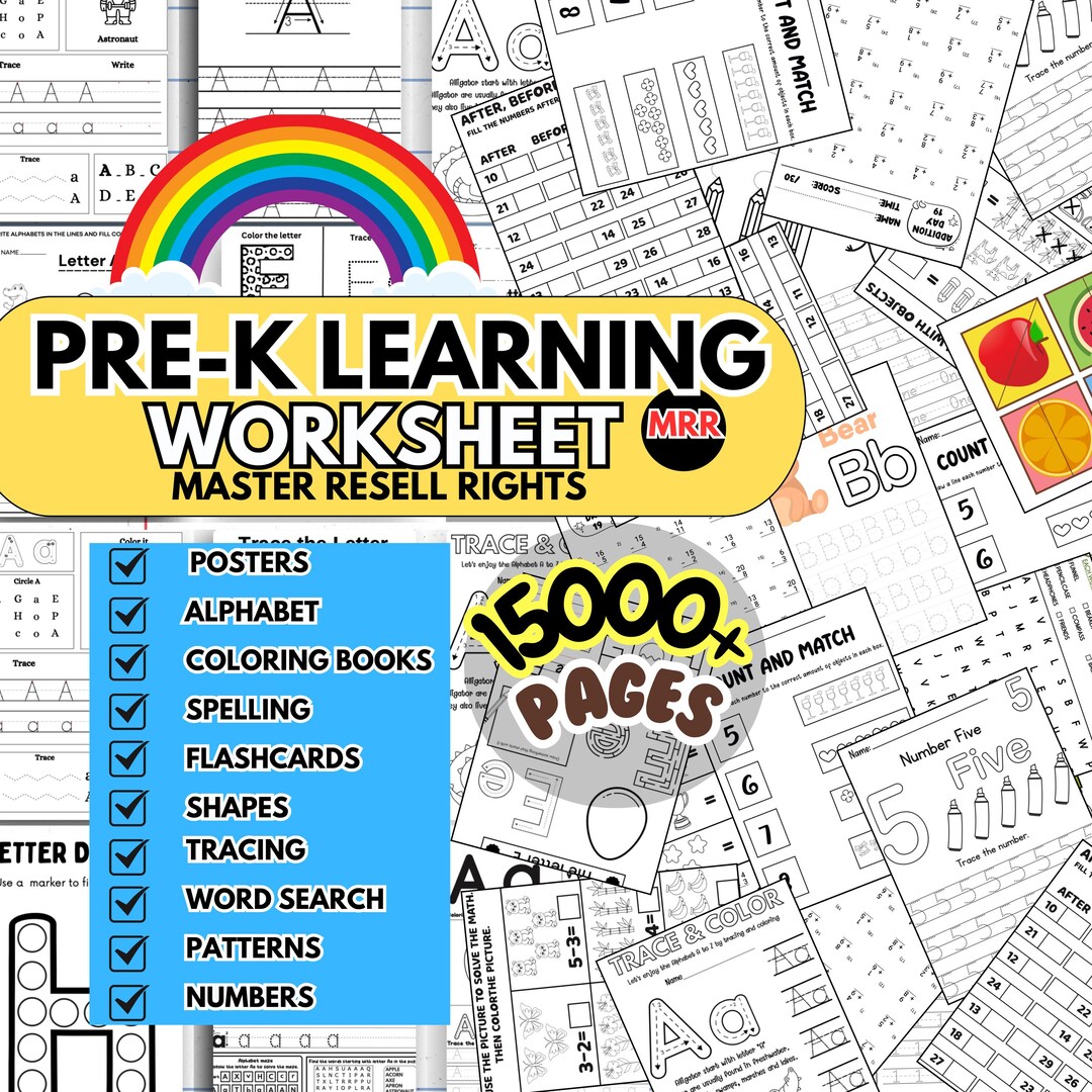 15000 Educational Kids Resources Bundle MRR Pre-k Children's Learning ...