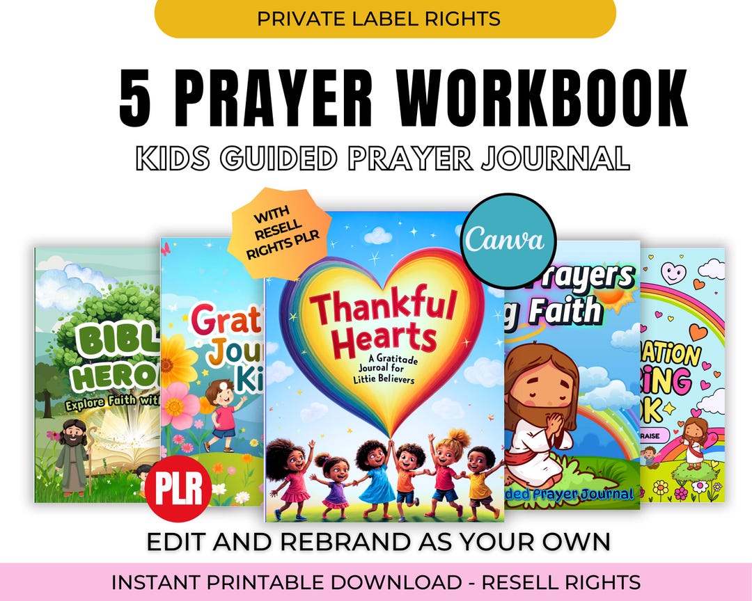 Kids Christian Workbook PLR Worksheets on Prayer, Bible Lesson Craft ...