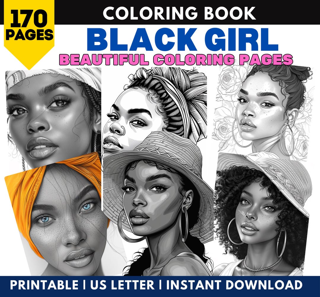 170 Pages Beautiful Black Women Coloring Pages Black Women Coloring ...