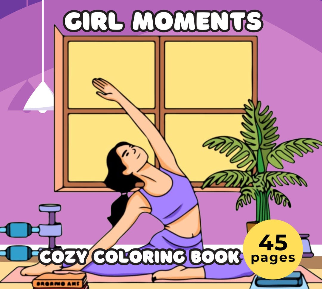 Coloring Book, Coco Wyo Girls Moments, Cute and Comfy 45 Digital ...