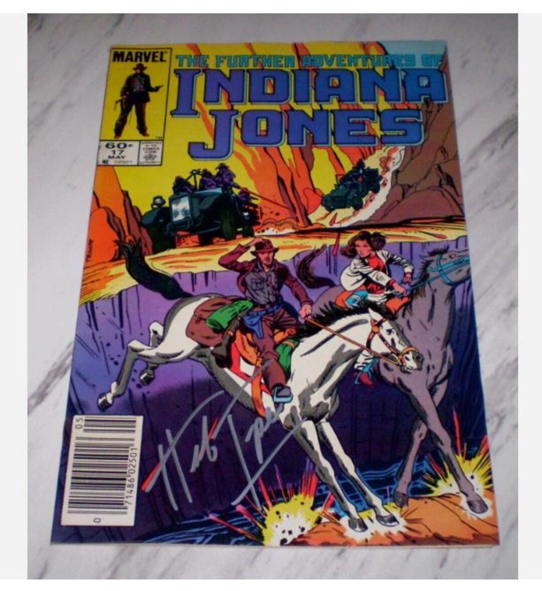 Indiana Jones #17 VF+ 8.5 1984 Marvel Newsstand Variant Signed by HERB ...