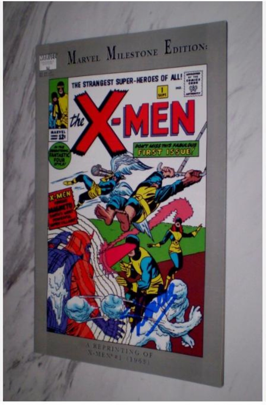 Marvel Milestone Edition: X-men #1 NM 9.4 White Pages 1991 Signed by ...