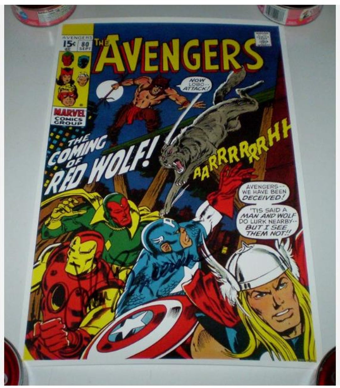 Avengers #80 NM/MT 1992 Marvel 11" X 17" Poster Hand-signed by John ...