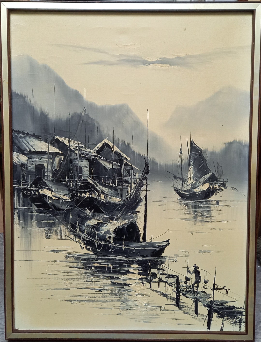 Oil on Canvas Signed S. CHEUNG 1896-1966, 48 X 64 Cm. - Etsy