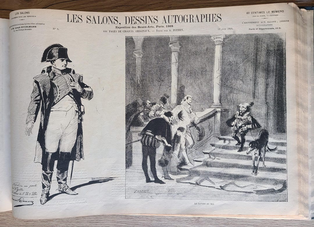 Old Book "the Autograph and Drawing of the Salon, Fine Arts From 1863 ...