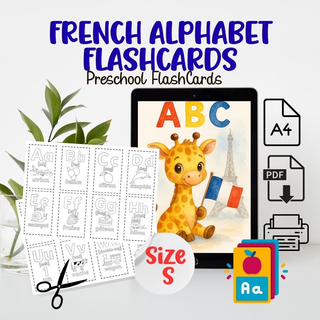 ABC Cartes à Colorier Français – Mini Flashcards Alphabet à Imprimer ...