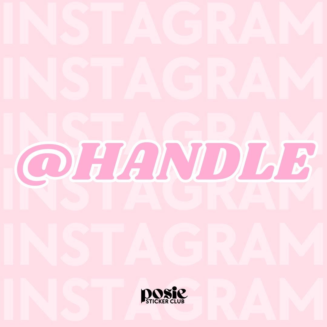 INSTAGRAM HANDLE STICKERS Vinyl Decal Sticker - Etsy