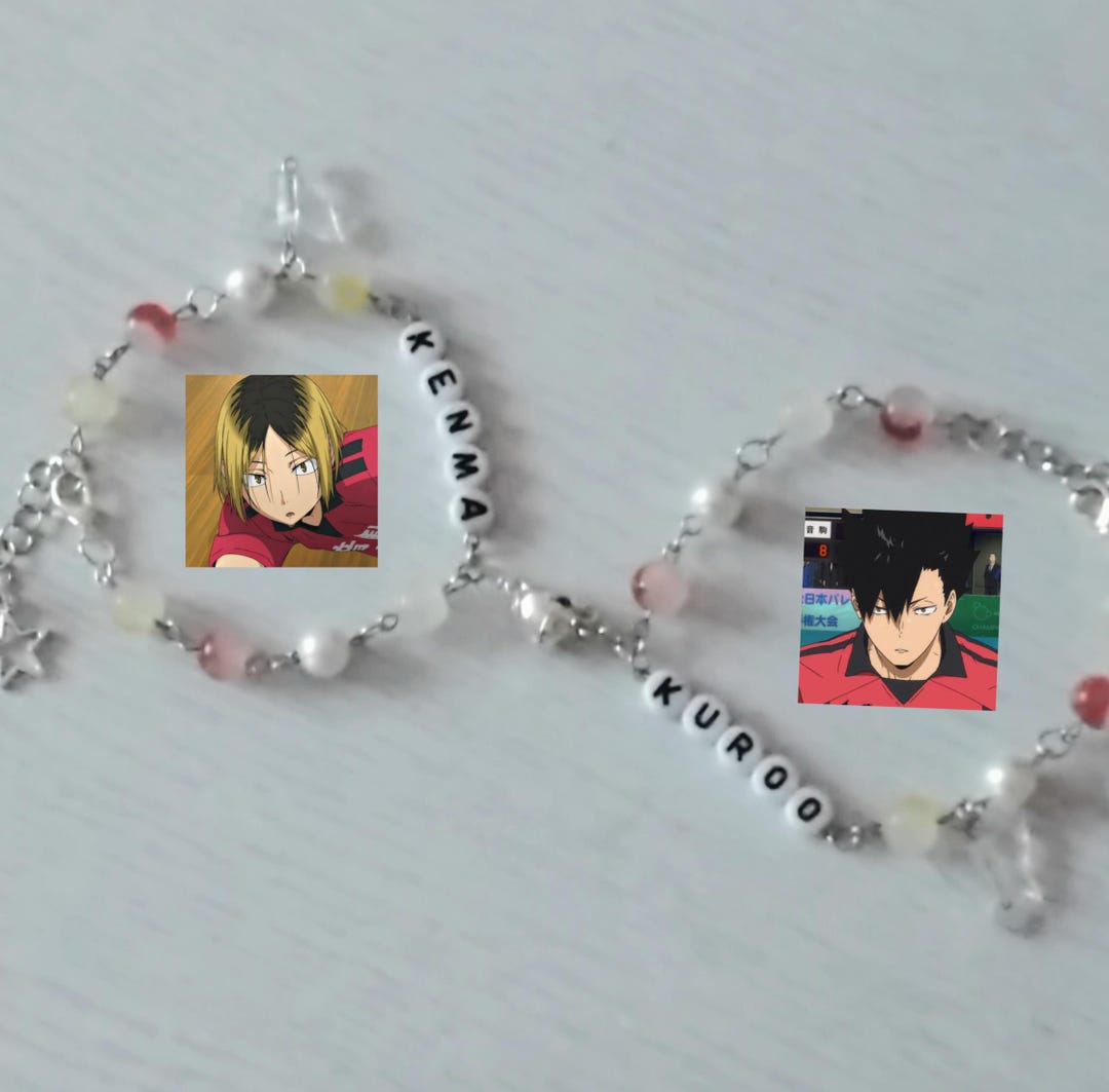 Kuroo and Kenma Inspired Matching Clasp Bracelets, Magnetic Heart - Etsy