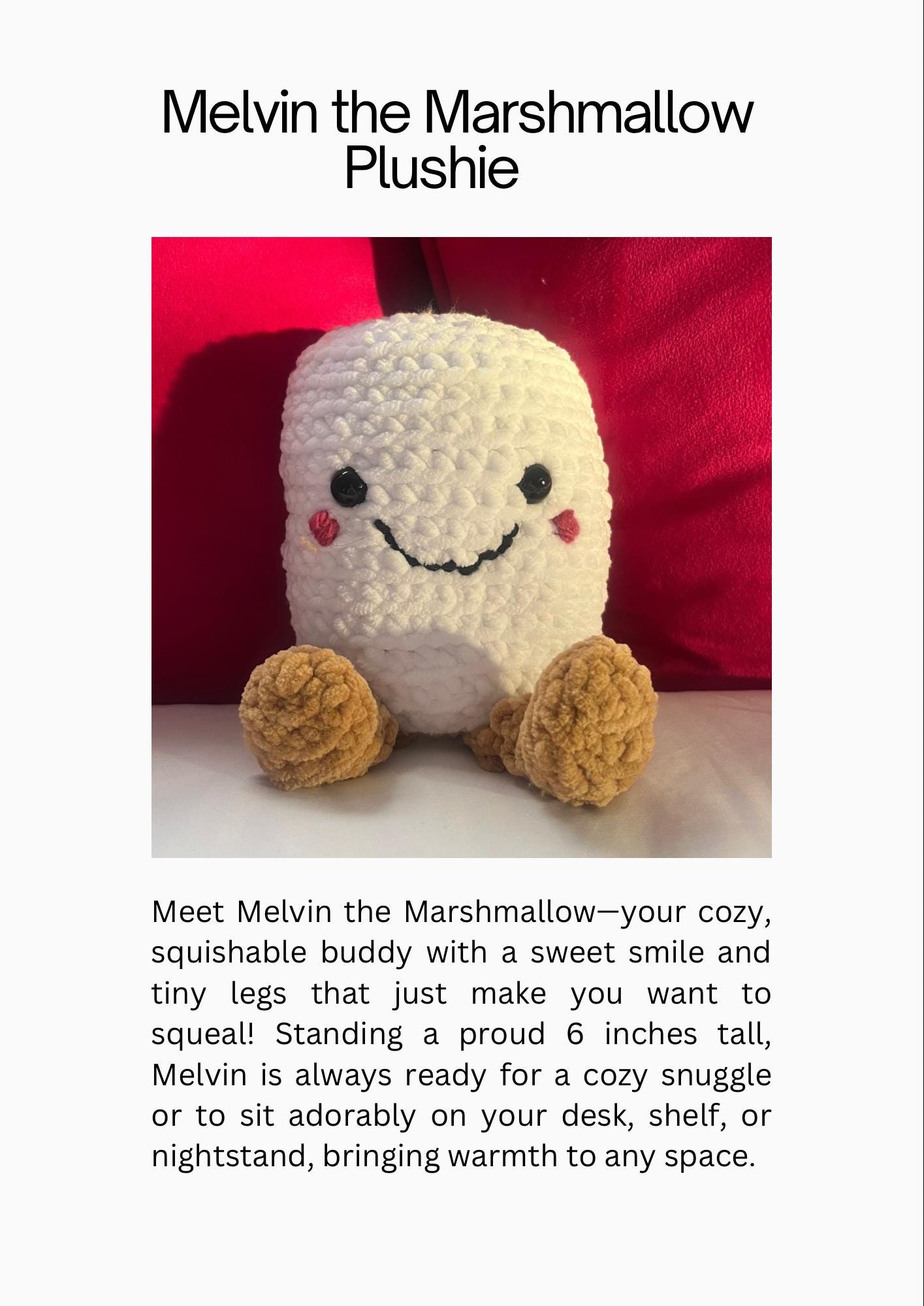 Marshmallow Crochet Pattern, Cute Food Crochet Pattern, Amigurumi ...