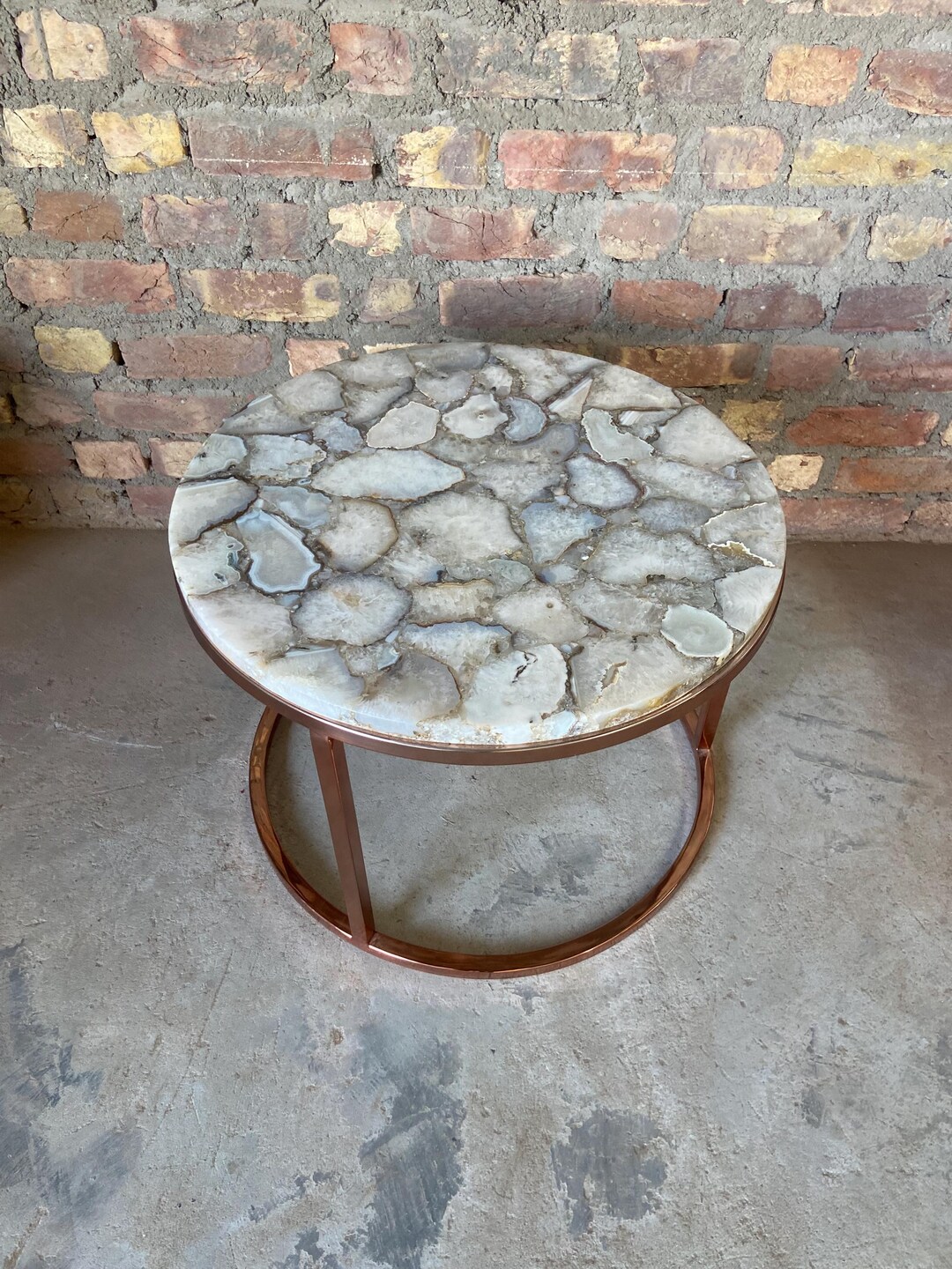 Agate Coffee Table, White Stone Centre Table, White Agate Table Top ...