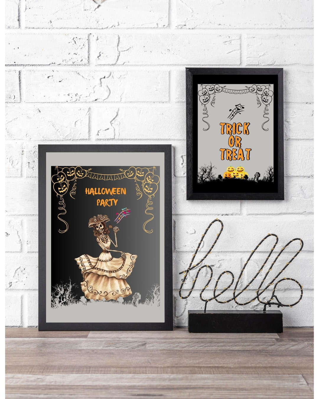 Skeleton Witch Singing Halloween Party Prints Halloween Quote - Etsy
