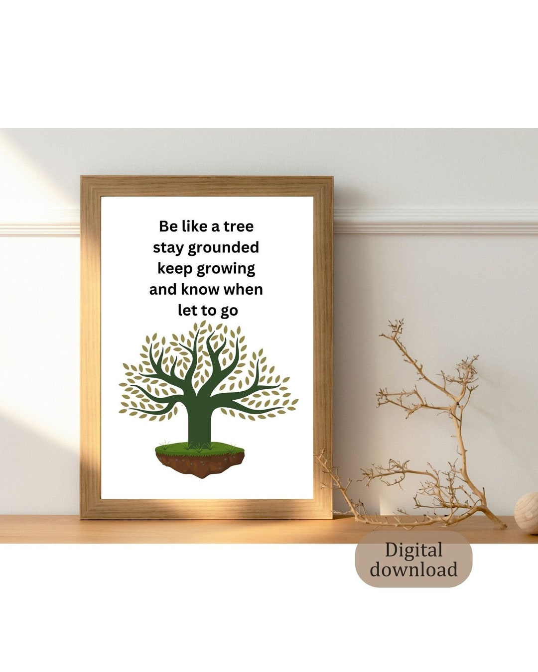 Be Like a Tree Quote Wall Art, Boho Office Wall Decor, Home Decor ...