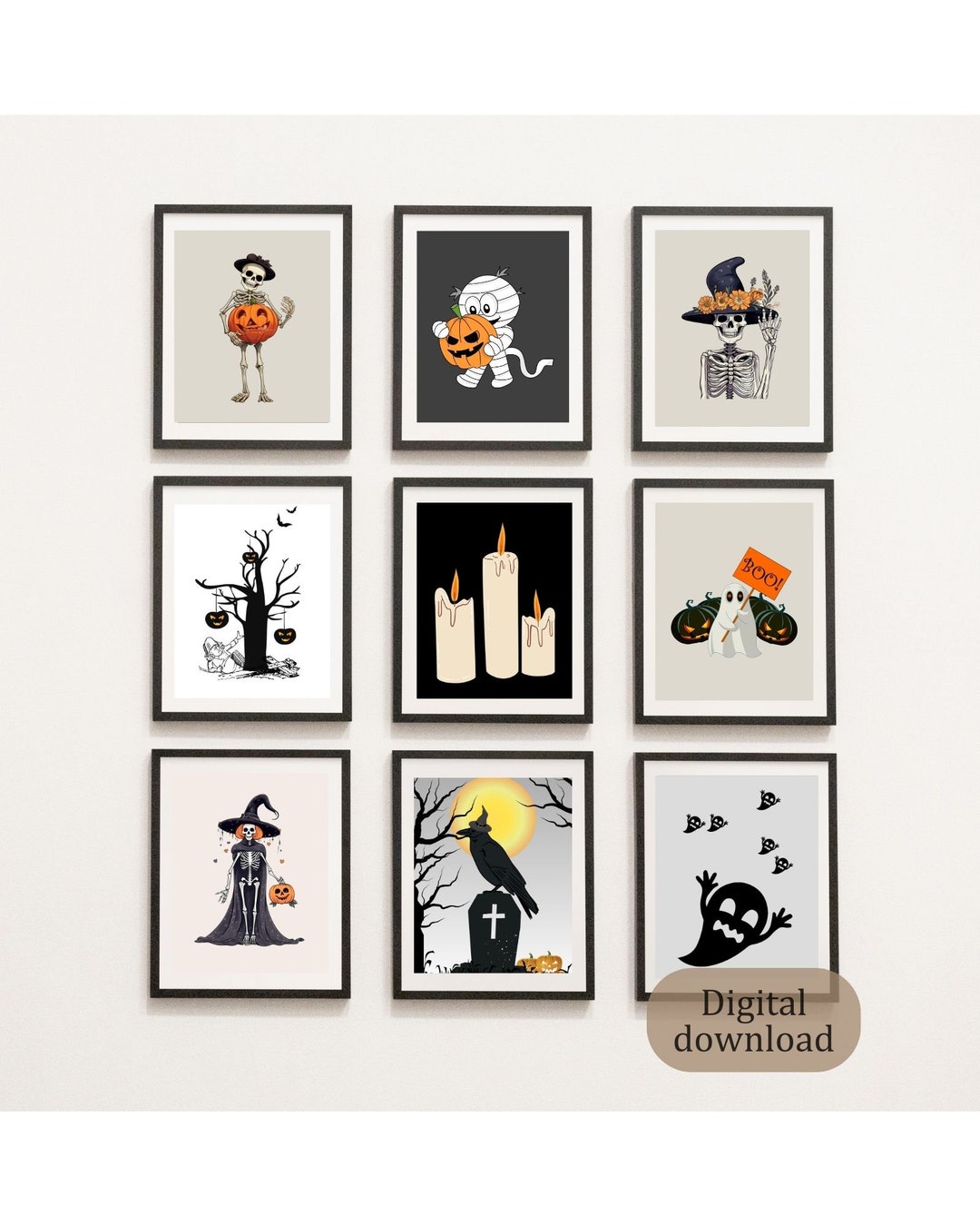 Halloween Printable Gallery Wall Art Set of 9 Mega Bundle - Etsy