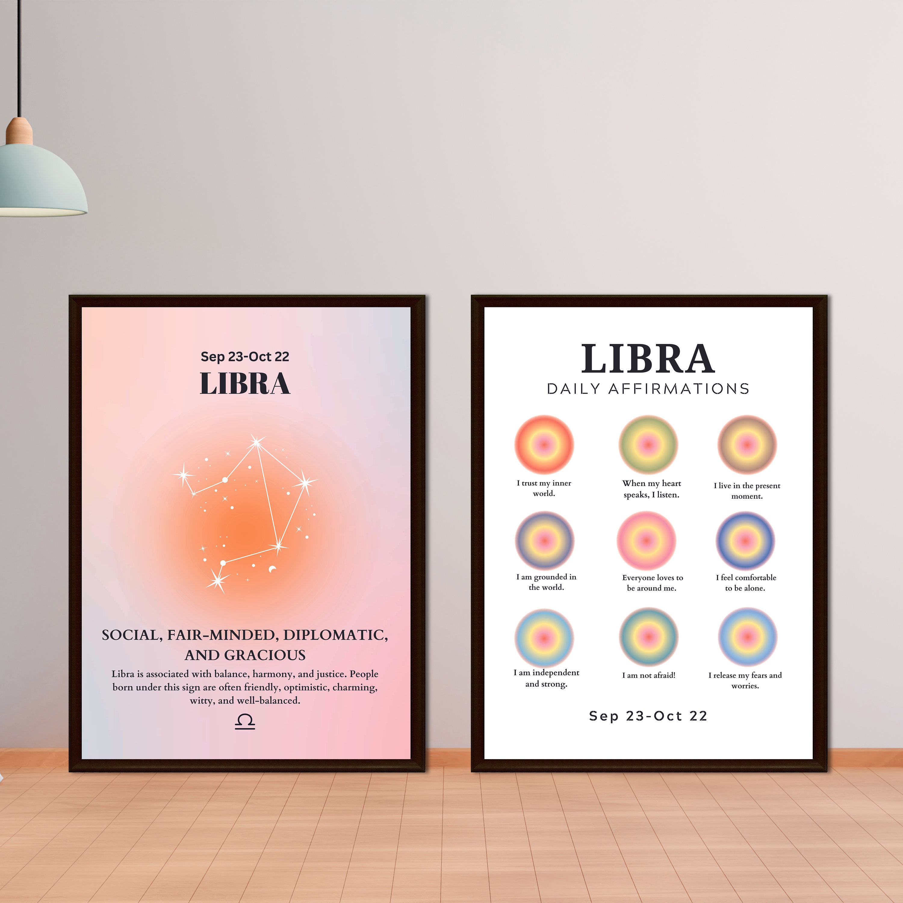 Libra Star Sign Wall Art, Zodiac Poster, Taurus Set of 3, Star Sign ...