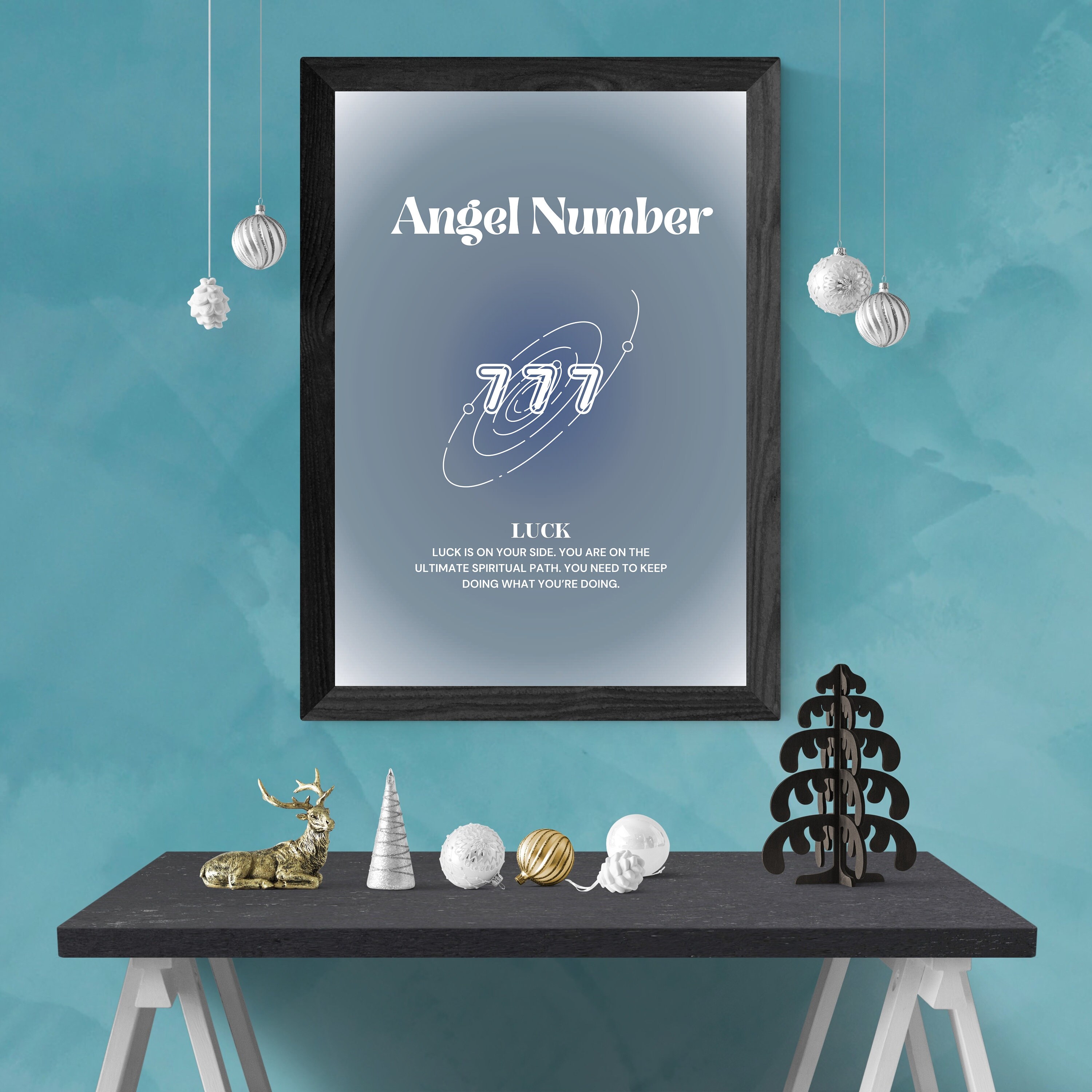 Angel Numbers 777 Poster, Aura Poster Set of 2, Positive Affirmation ...