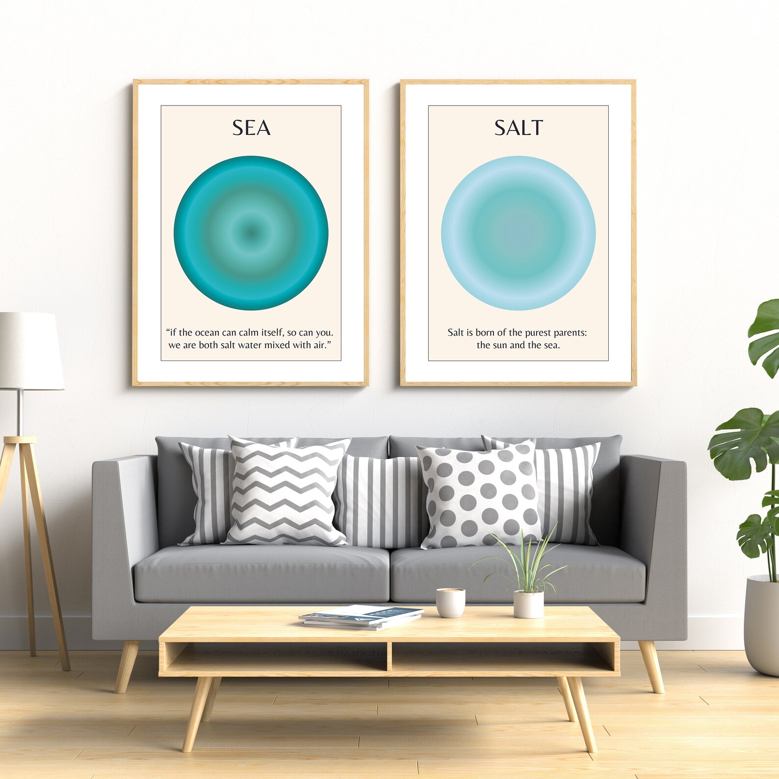 Sun Salt and Sea Aura Posters, 3 Piece Wall Art, Coastal Wall Art ...