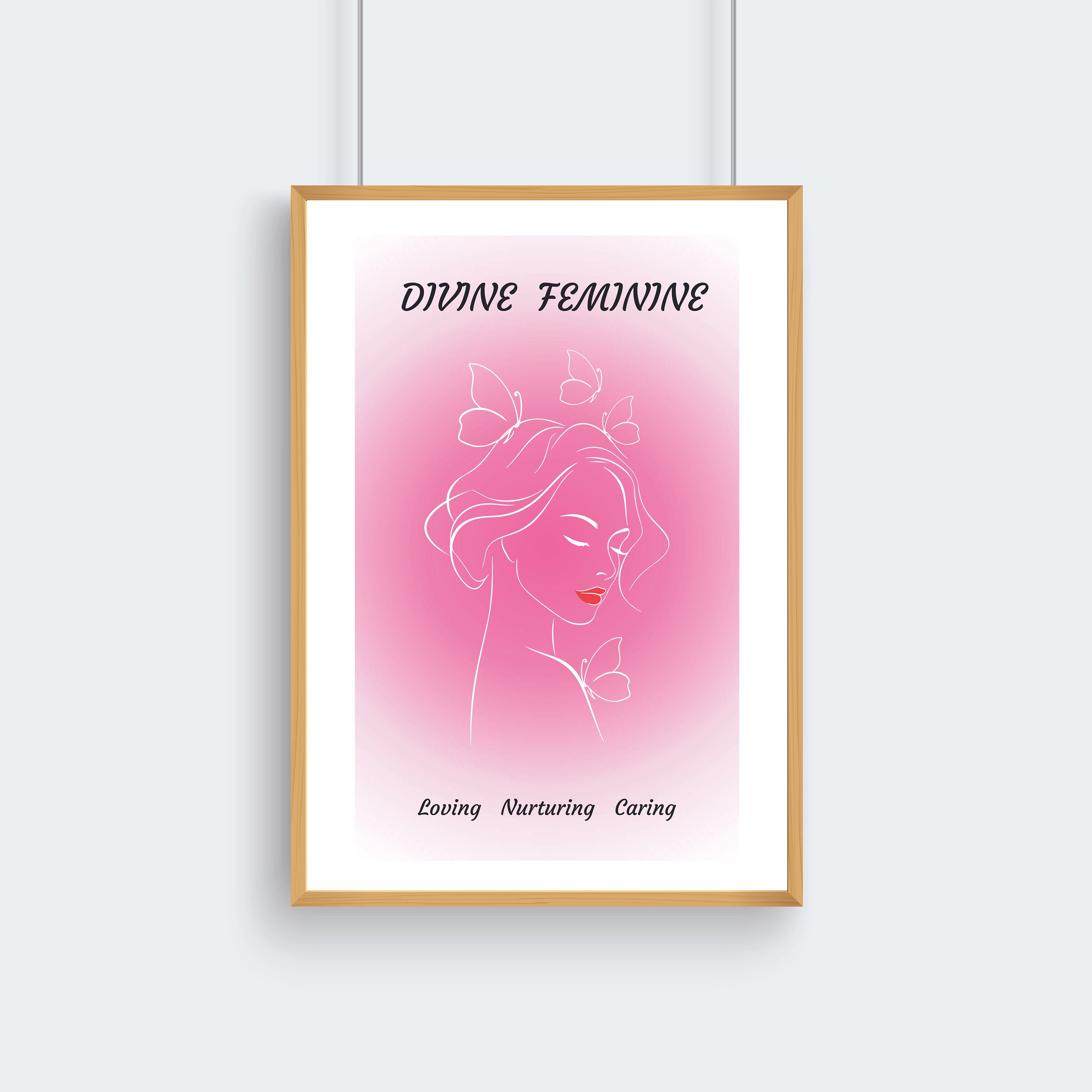 Divine Feminine Print, Pink Aura Poster, Gradient Wall Art, Y2K Décor ...