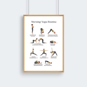 Morning and Evening Yoga Routine Set of 2 Bundle, Yoga Poses Printable ...