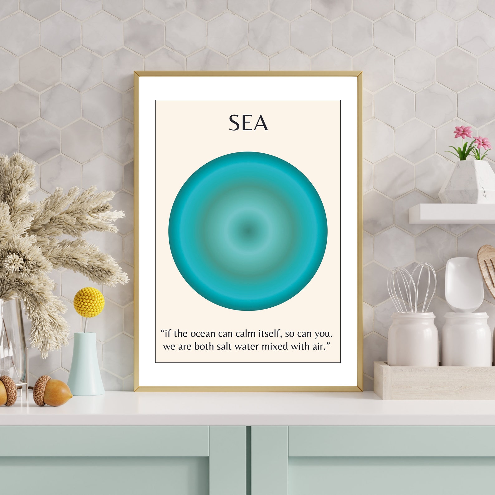 Sun Salt and Sea Aura Posters, 3 Piece Wall Art, Coastal Wall Art ...
