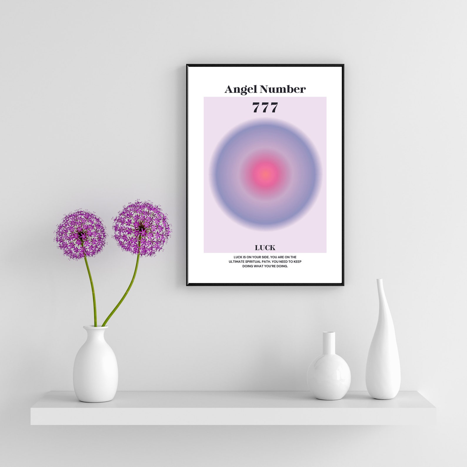 Angel Numbers 777, 888, 999 Set, Gradient Wall Art, Aura Angel Number ...