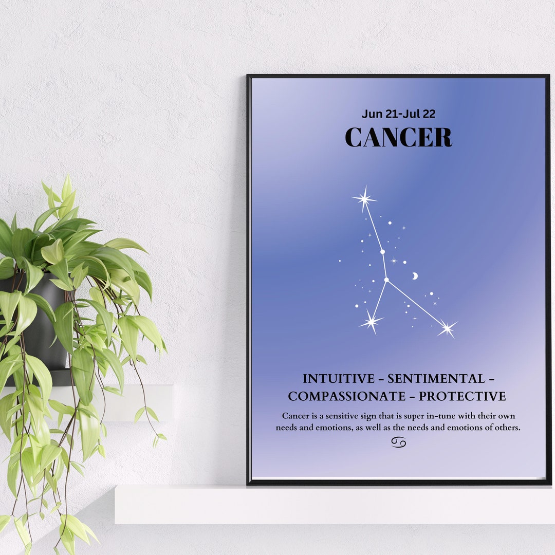 Cancer Star Sign Instant Download Print Zodiac Art Printable - Etsy