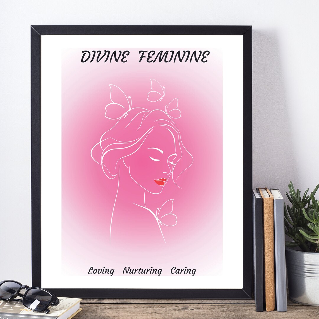 Divine Feminine Print, Pink Aura Poster, Gradient Wall Art, Y2K Décor ...