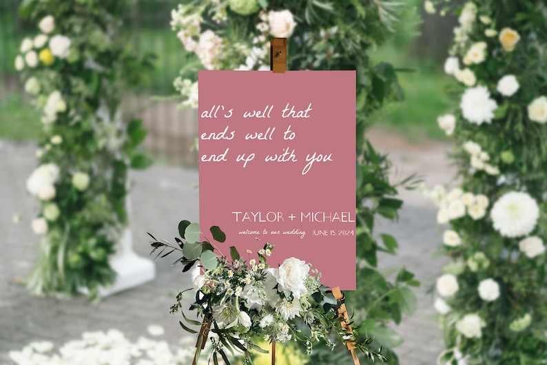 Classy Wedding Welcome Sign, Taylor Swift Wedding Welcome Sign ...
