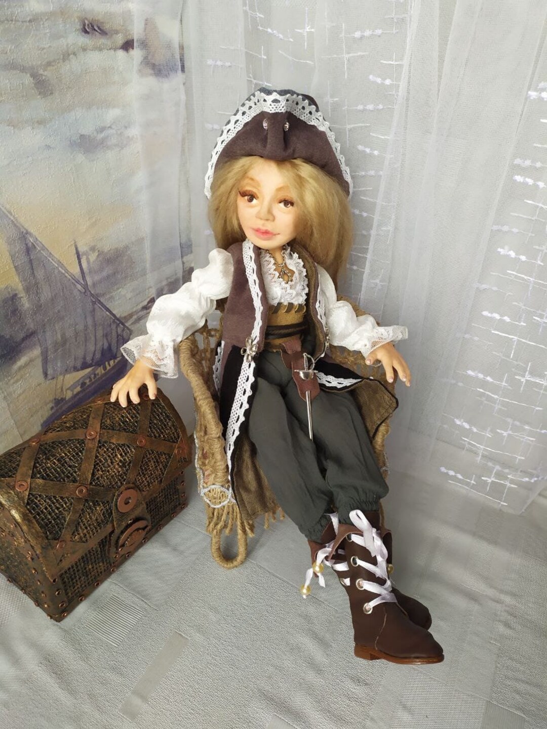 The Alluring Pirate Queen Doll A Beacon of Elegance and Adventure - Etsy