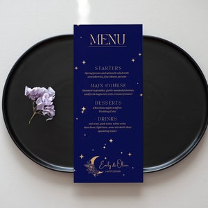 Celestial Wedding Menu Template, Moon Wedding Menu, Stars Night Wedding ...