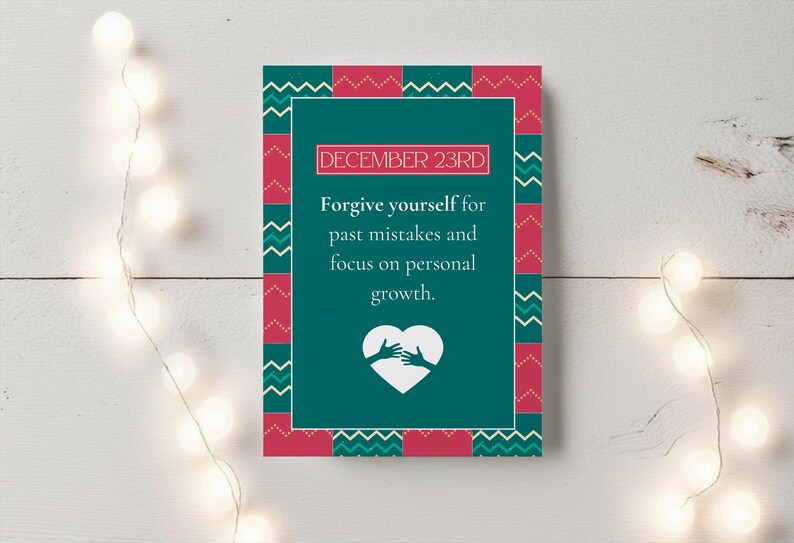 Printable Christmas Advent Calendar With Daily Resolutions DIY ...