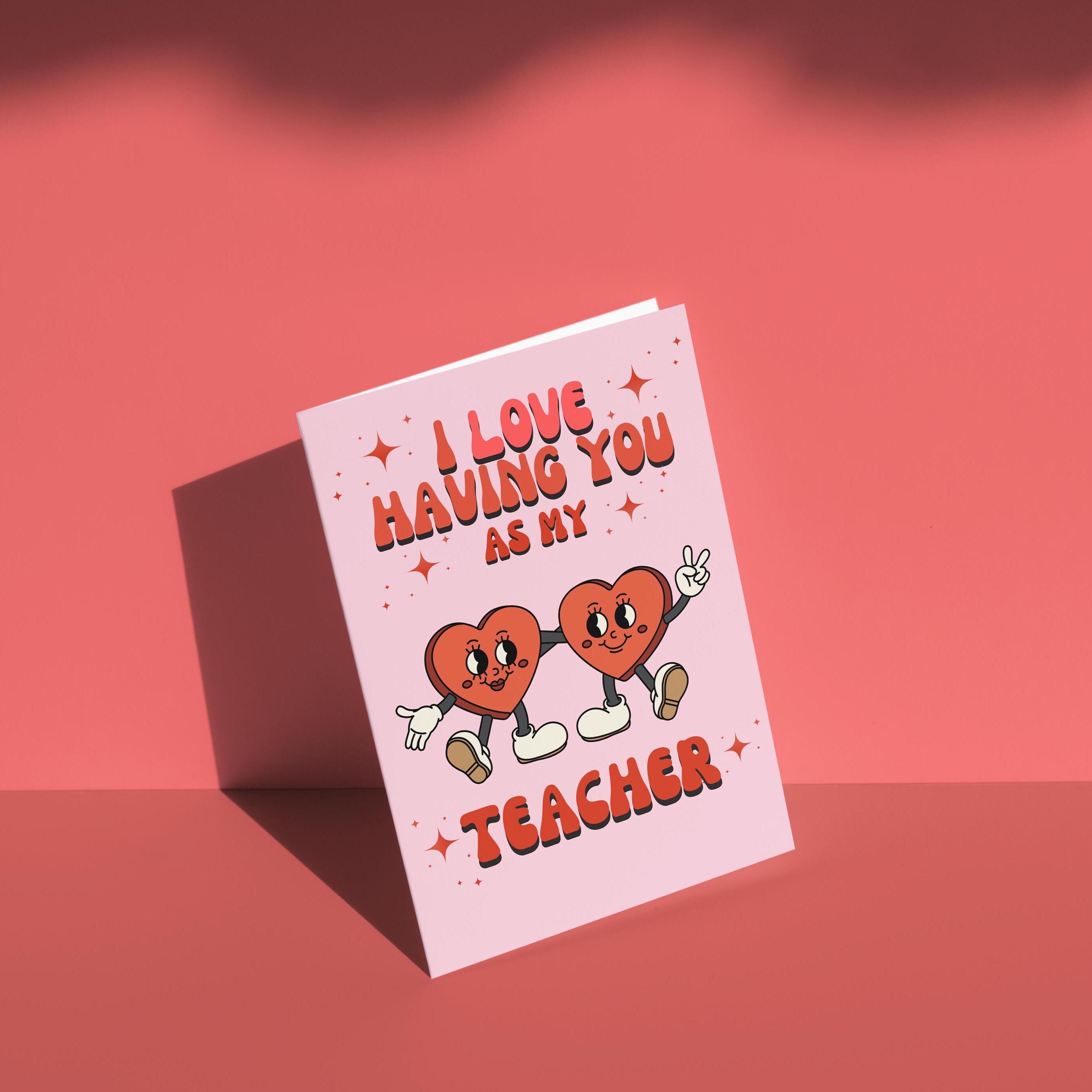 Retro Teacher Valentine's Day Card Instant Valentines Download ...