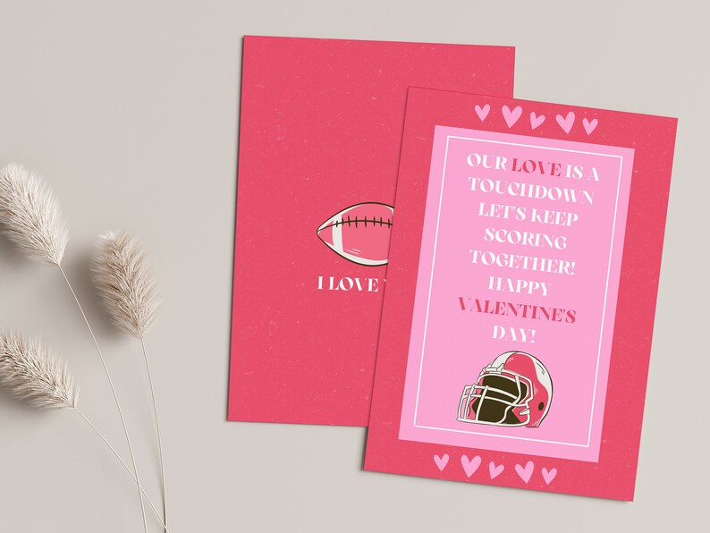 Football Valentine's Day Card, Instant Download Printable Valentine ...