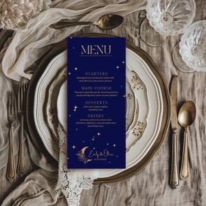 Celestial Wedding Menu Template, Moon Wedding Menu, Stars Night Wedding ...