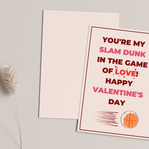Basketball Valentine's Day Card, Instant Download Printable Sports ...