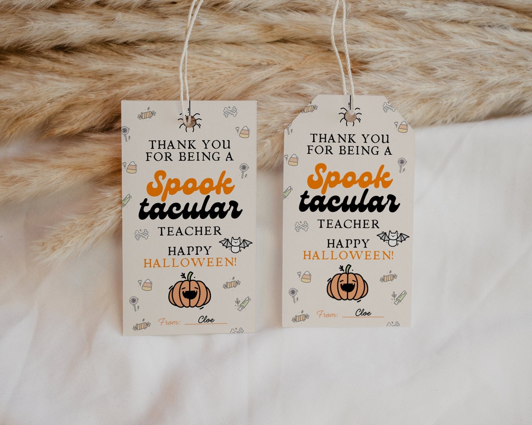 Halloween Treat Tag Template, Spooktacular Teacher, Halloween Cookie ...