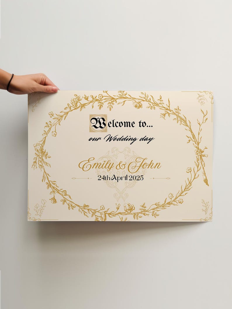 Fairytale Wedding Welcome Sign, Fantasy Welcome Sign Template, Vertical ...