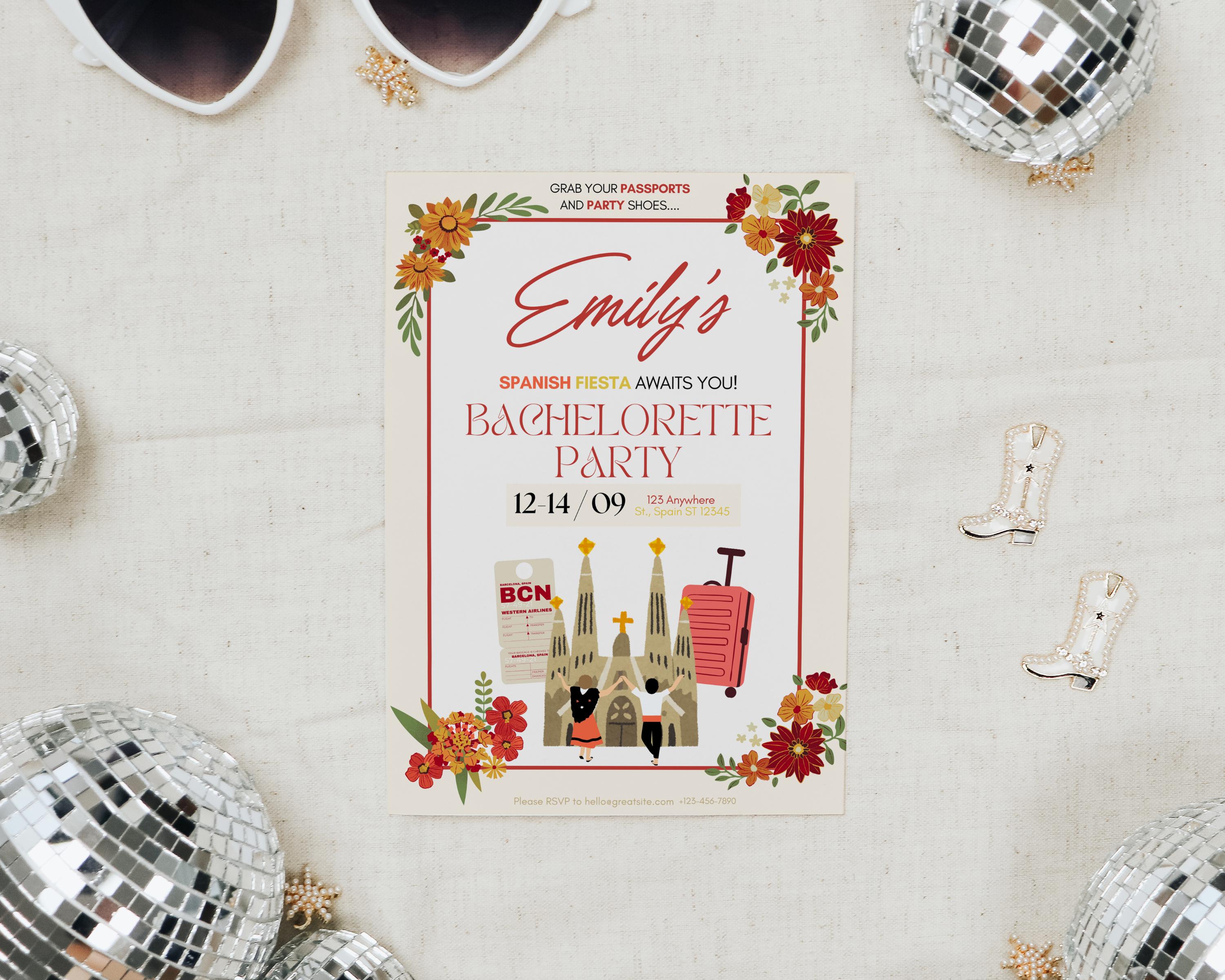 Barcelona Bachelorette Weekend Bundle, Invitation, Itinerary, Welcome ...