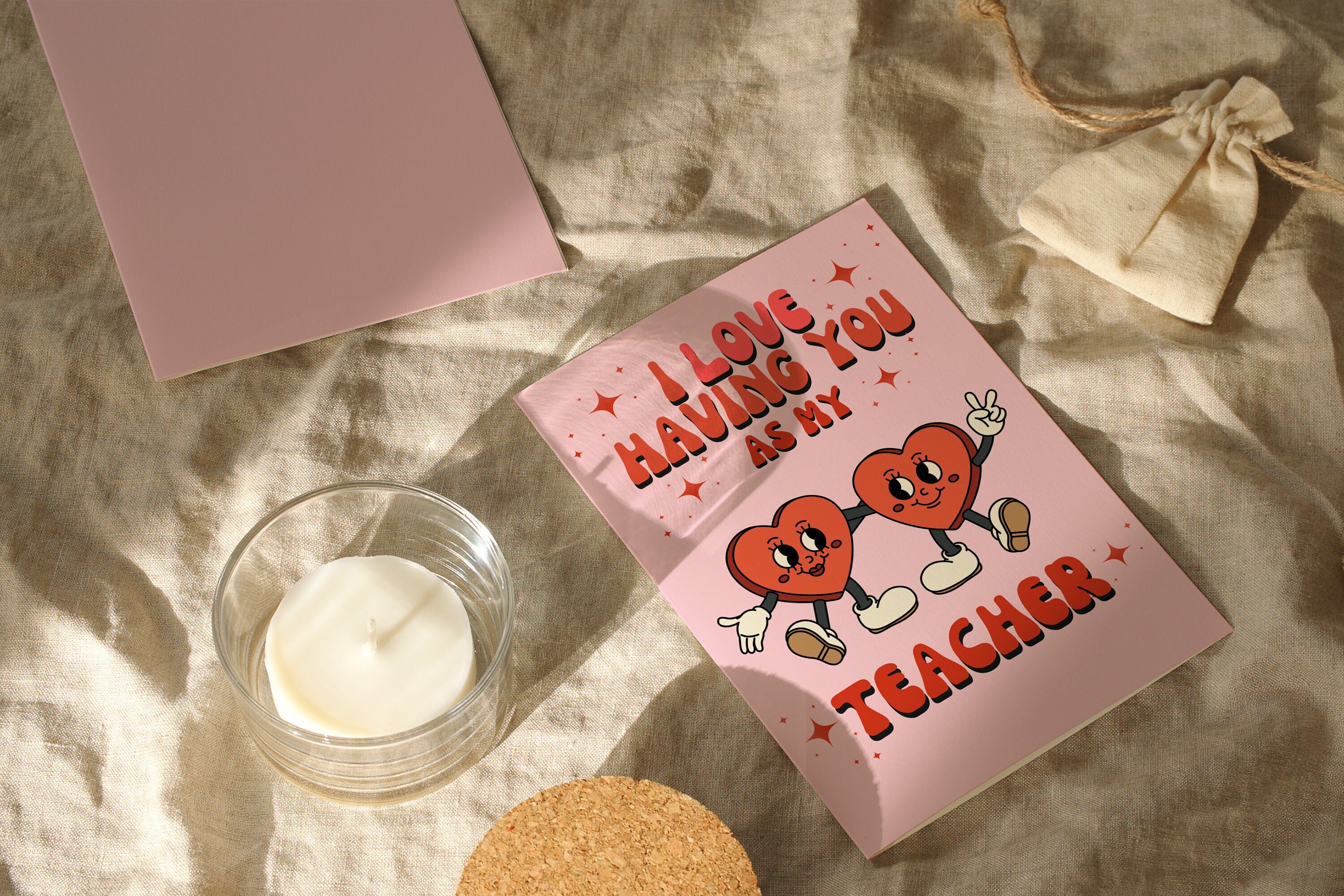Retro Teacher Valentine's Day Card Instant Valentines Download ...
