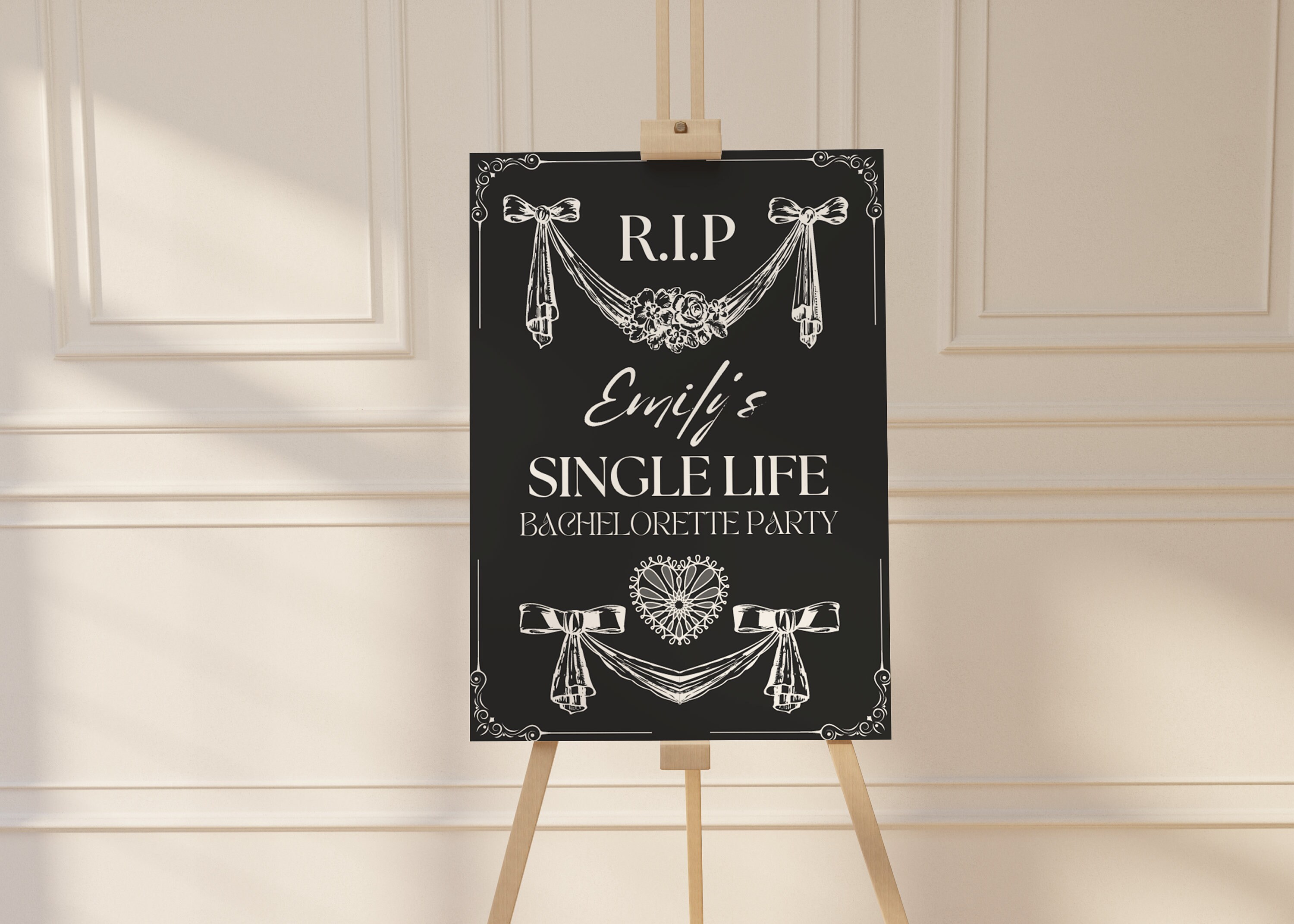 RIP Single Life Bachelorette Welcome Sign Template, Till Death ...