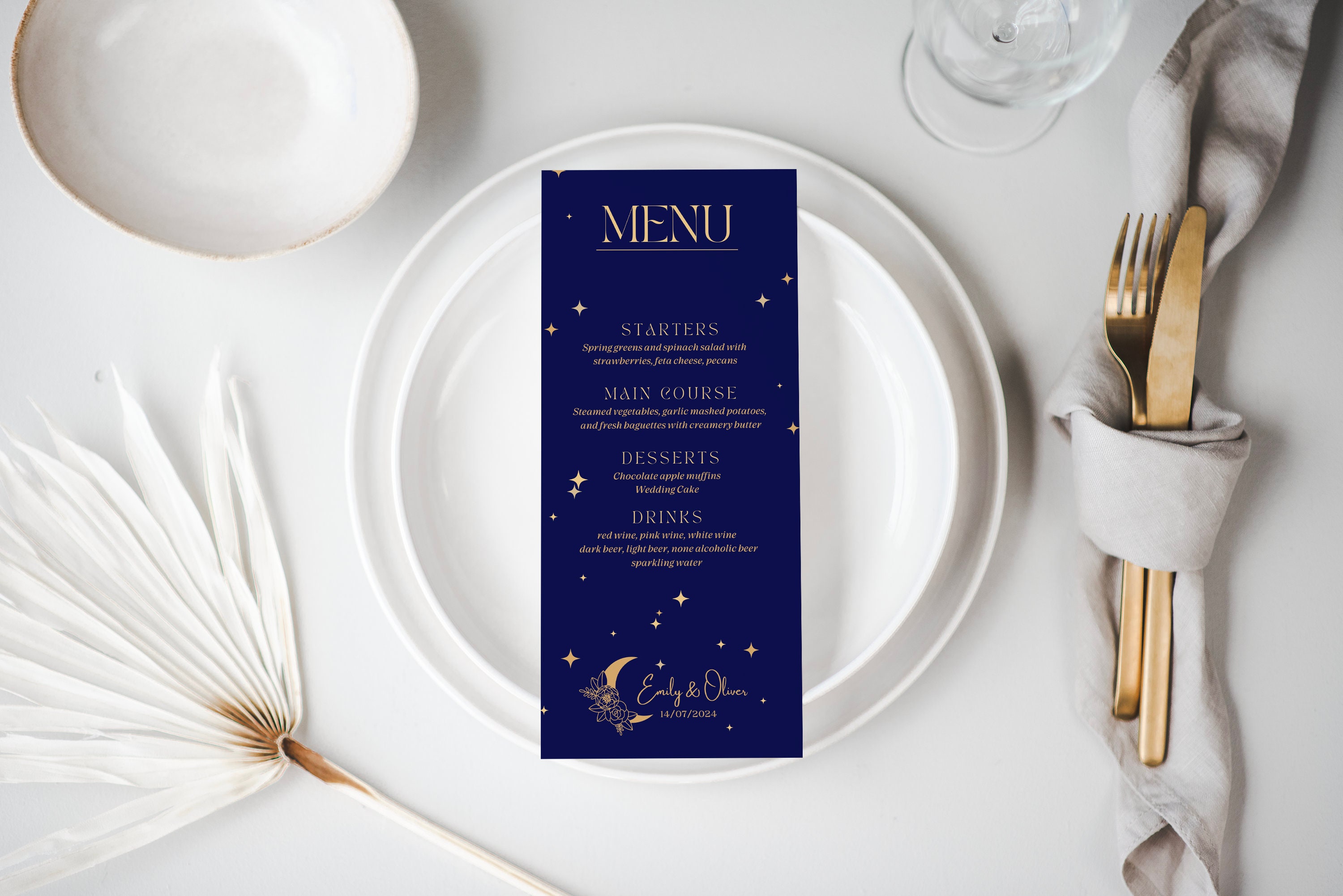 Celestial Wedding Menu Template, Moon Wedding Menu, Stars Night Wedding ...